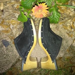 UGG | Shoes | Ugg Australia Abbie Black Suede Clog | Poshmark